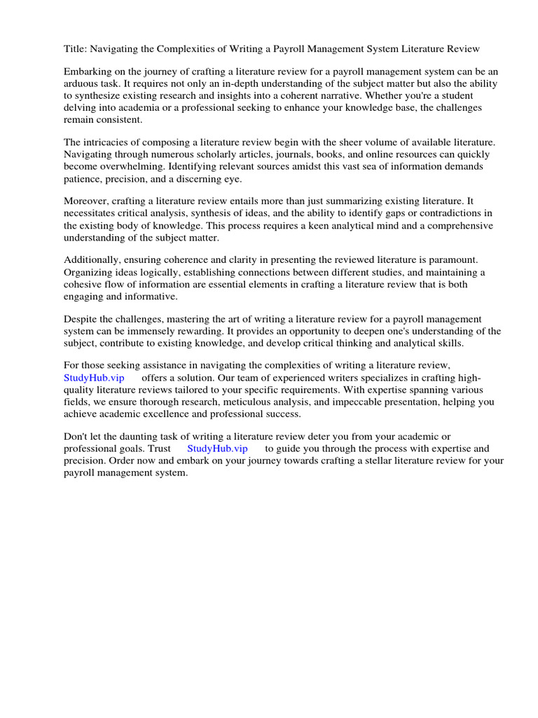 Payroll Management System Literature Review | Download Free PDF ... Payroll Management System Literature Review | Download Free PDF ...