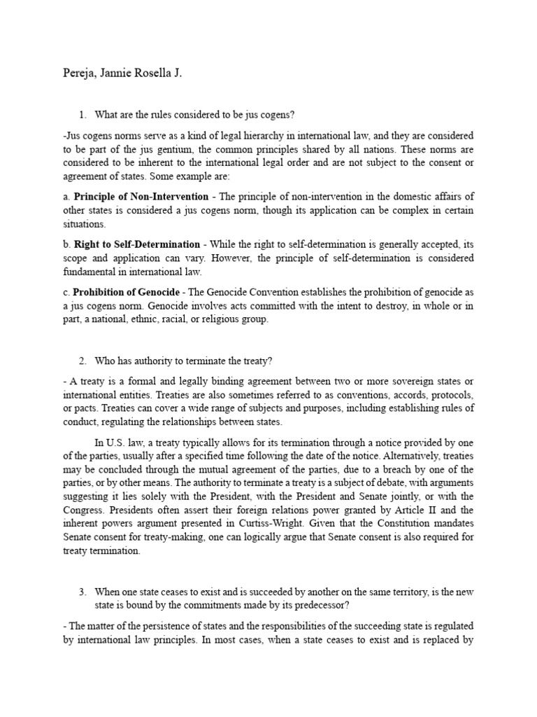 PIL - Final Paper | PDF | Treaty | International Law