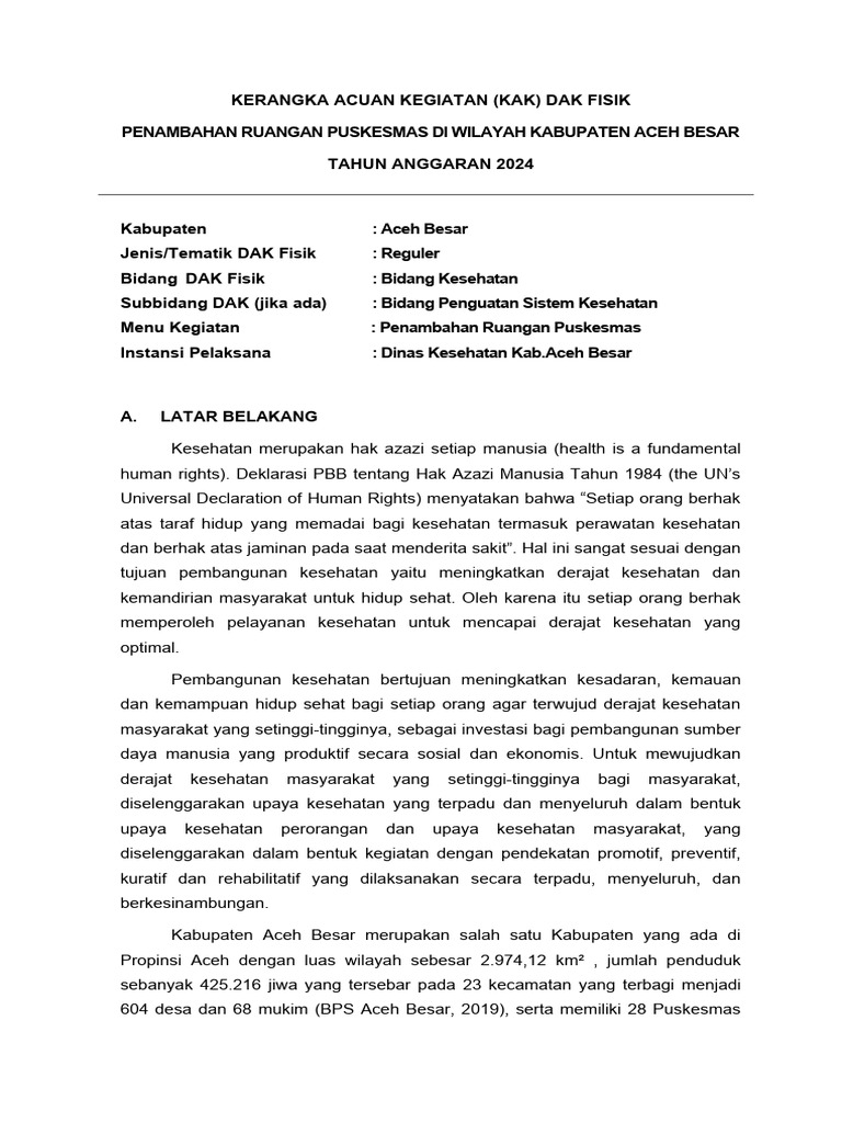 Kak Penambahan Ruangan Dak Fisik 2024 | PDF