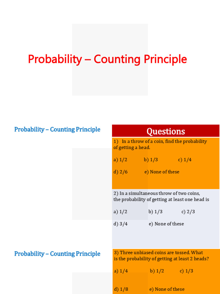 Probability of Tossing Three Coins | PDF | Probability | Gambling Games