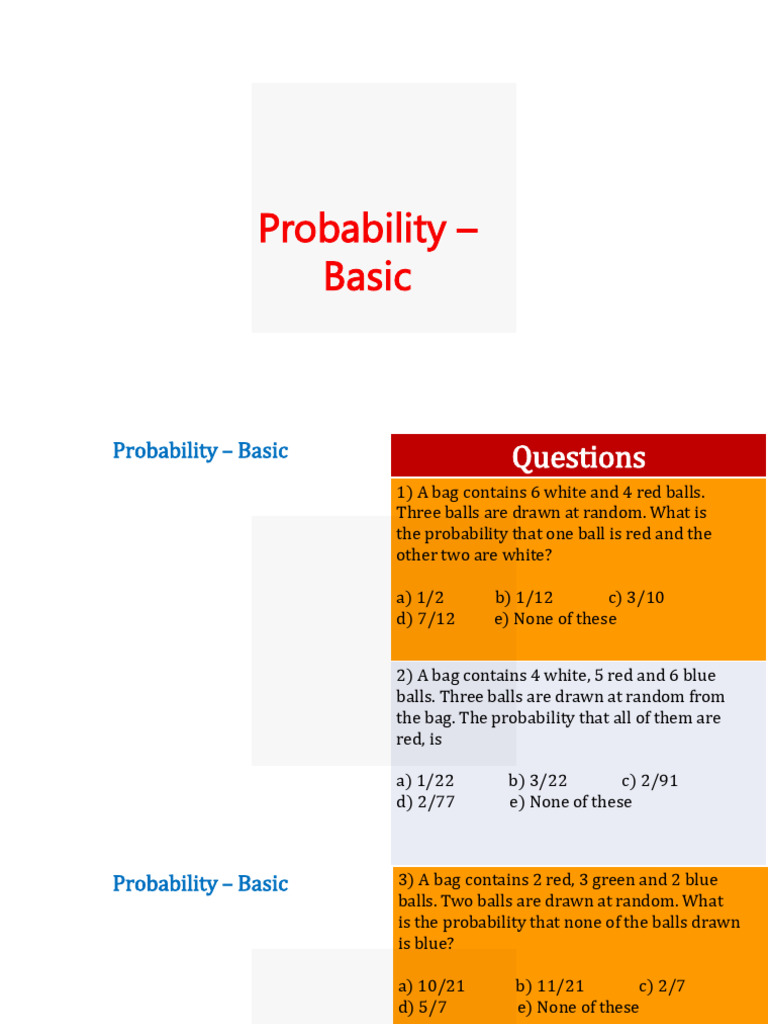 Probability - Basic | PDF