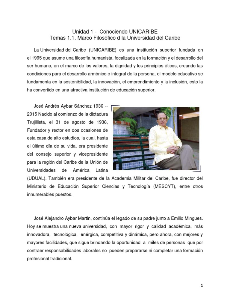 Unidad 1 Marco Filosofico | PDF | Universidad | Educación más alta