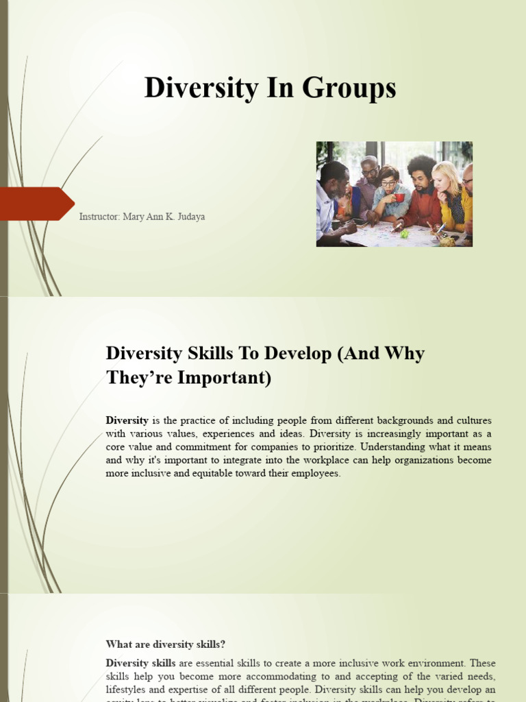 Diversity in Groups | PDF | Career & Growth