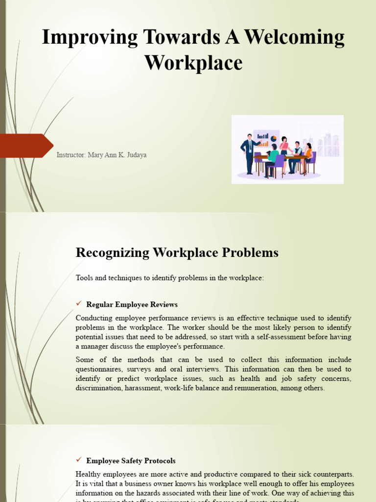 Improving Towards A Welcoming Workplace | PDF