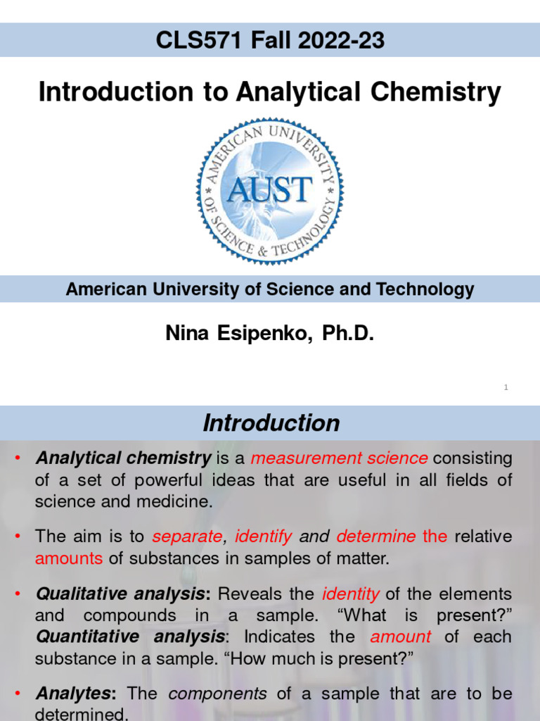 Introduction To Analtyical Chemistry | PDF | Molar Concentration ...