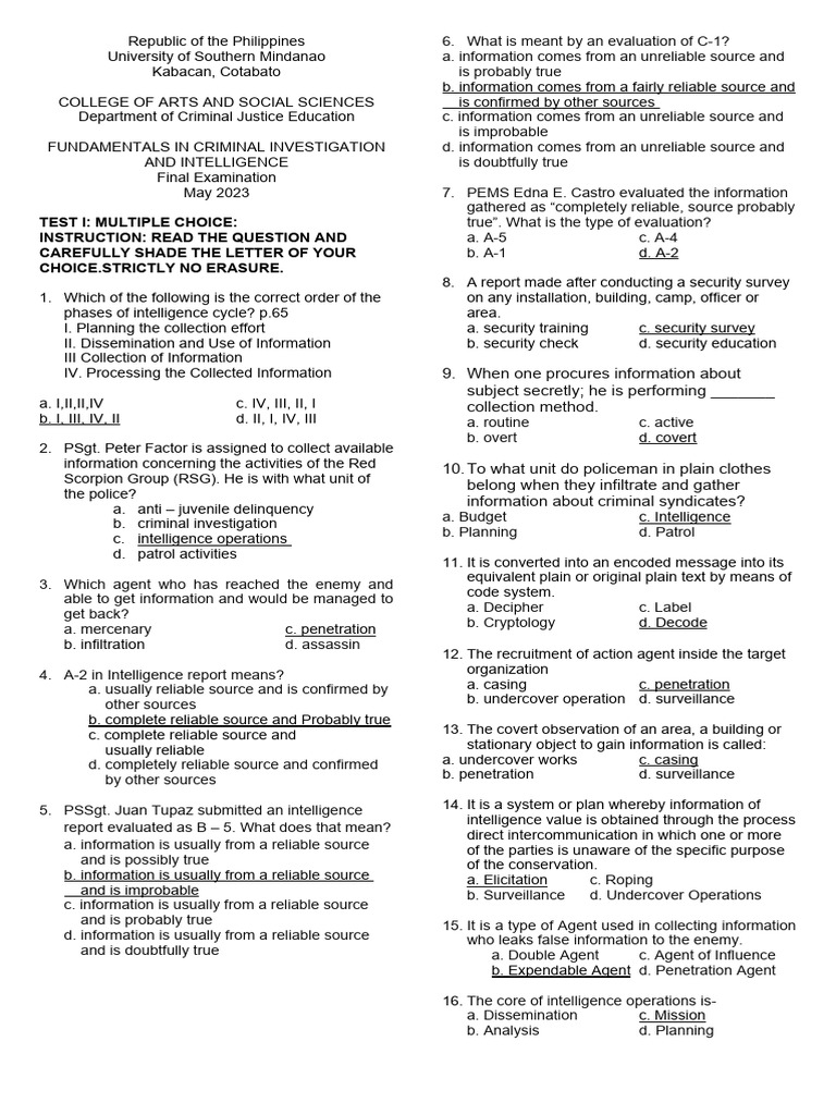 Final CDI 121 With Key | PDF