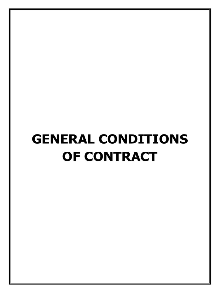 General Conditions of Contract | PDF | Grammatical Gender | Money