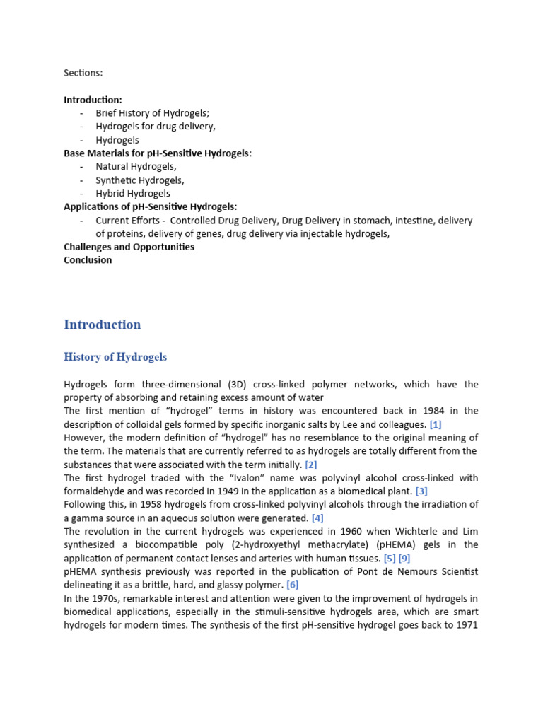 Ph-Sensitive Hdyrogels in Drug Delivery | PDF | Materials Science ...