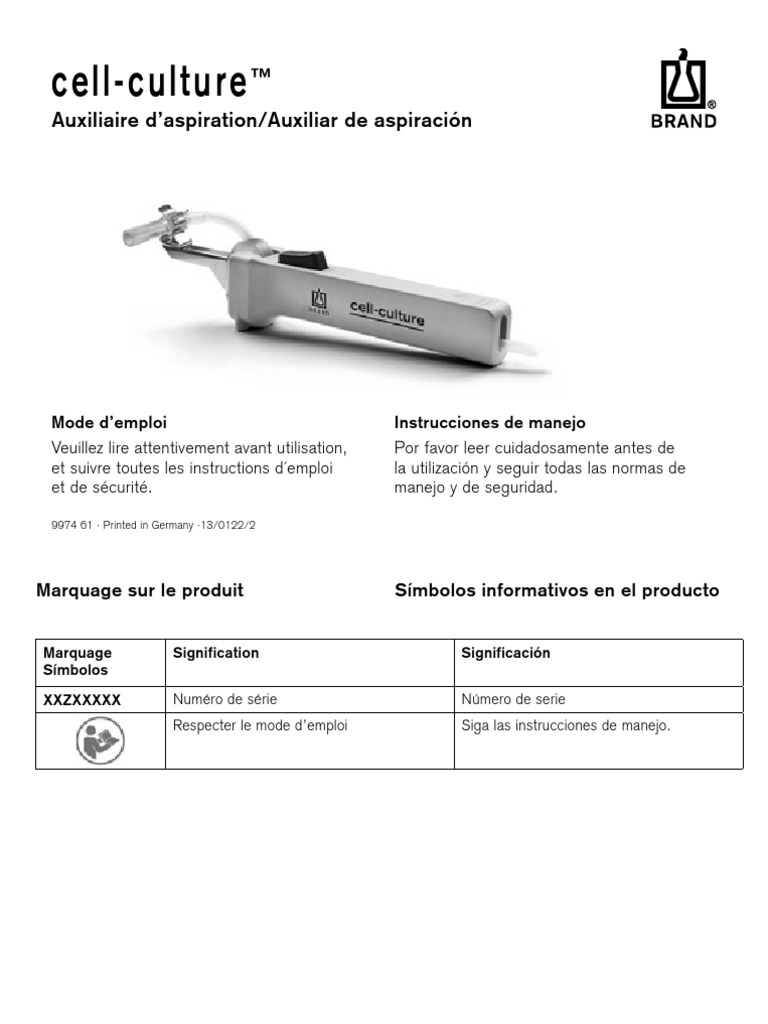 GA Cell Culture FR ES | PDF | Volumen | Equipo de laboratorio