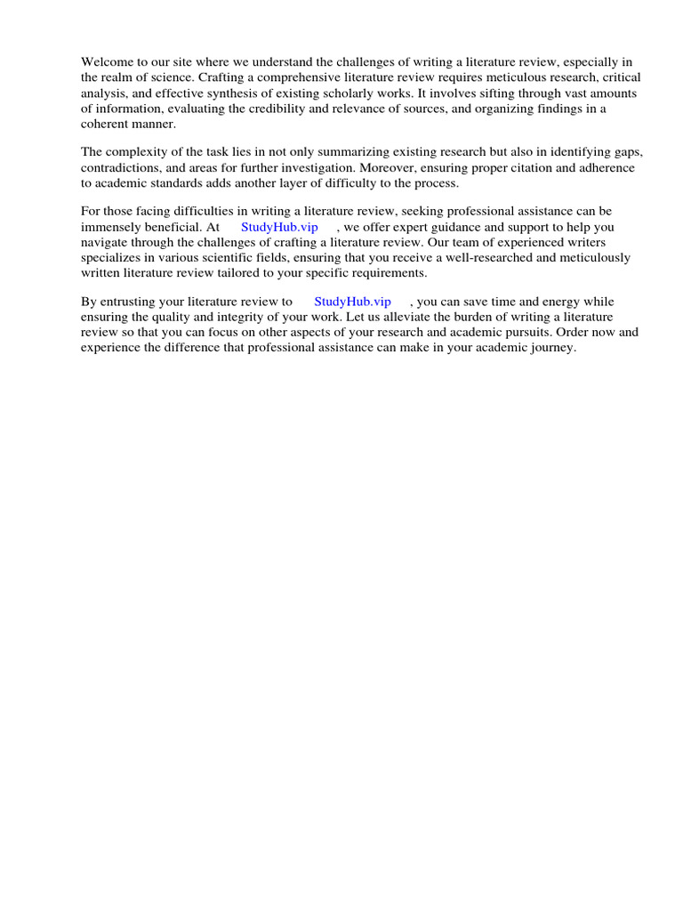 Science Literature Review Example | Download Free PDF | Methodology ...