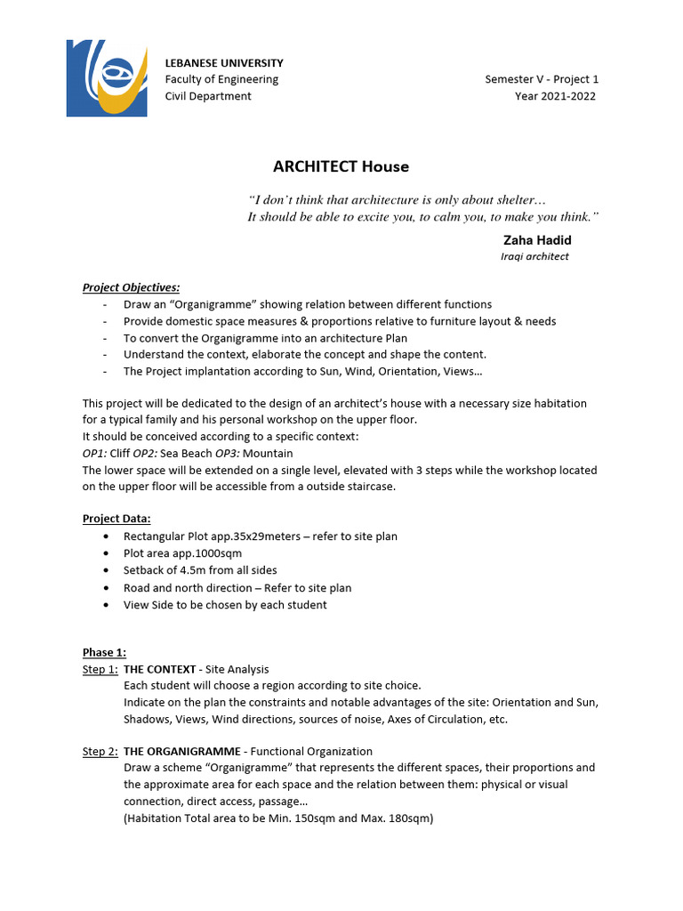 Architect's House Design Project | PDF | Room