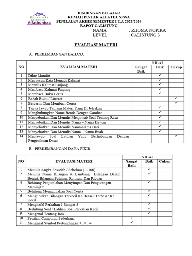 Calistung 3 Benar | PDF
