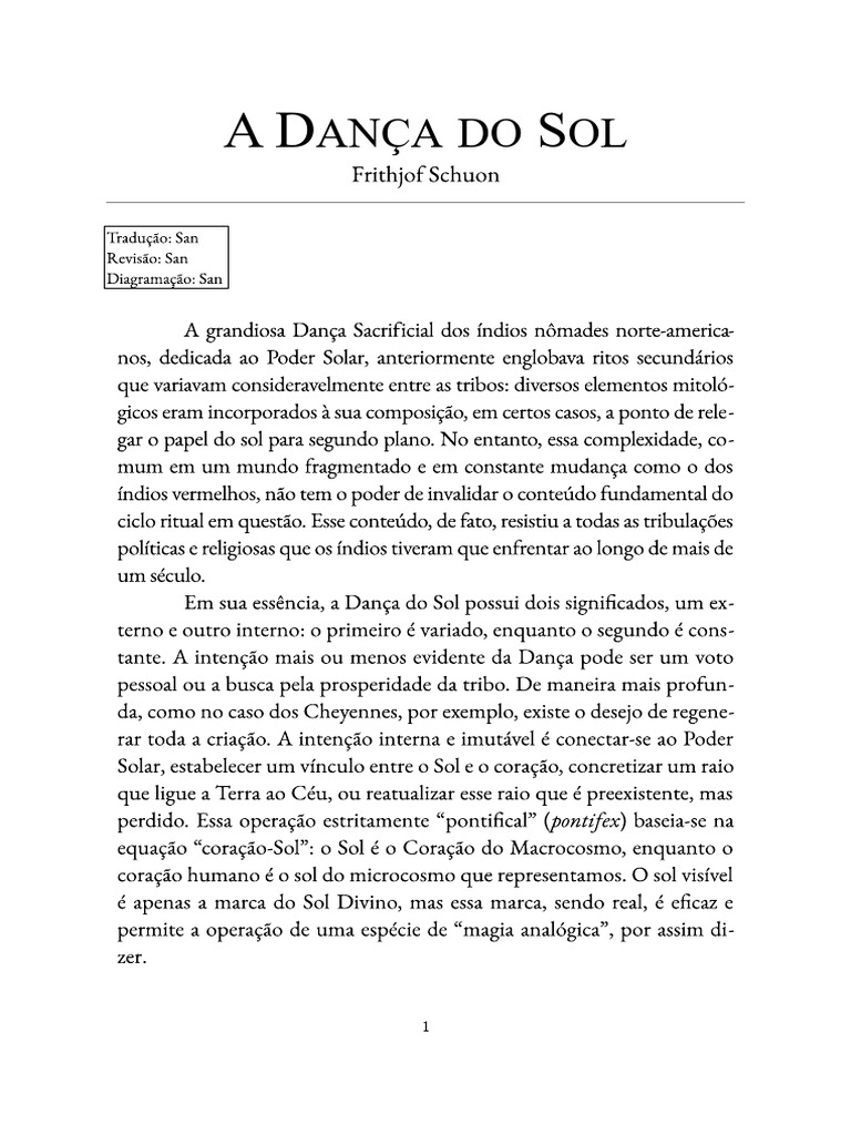 A Dança Do Sol - Frithjof Schuon | PDF | Religião e Espiritualidade
