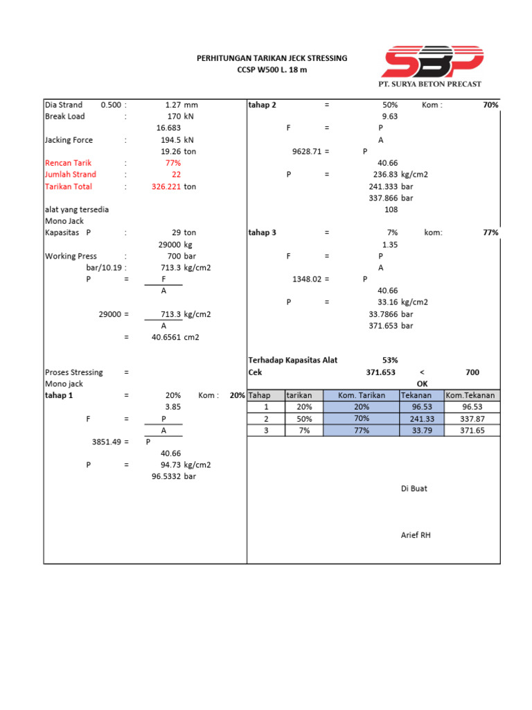 Jeck Stressing CCSP W500 L18 | PDF
