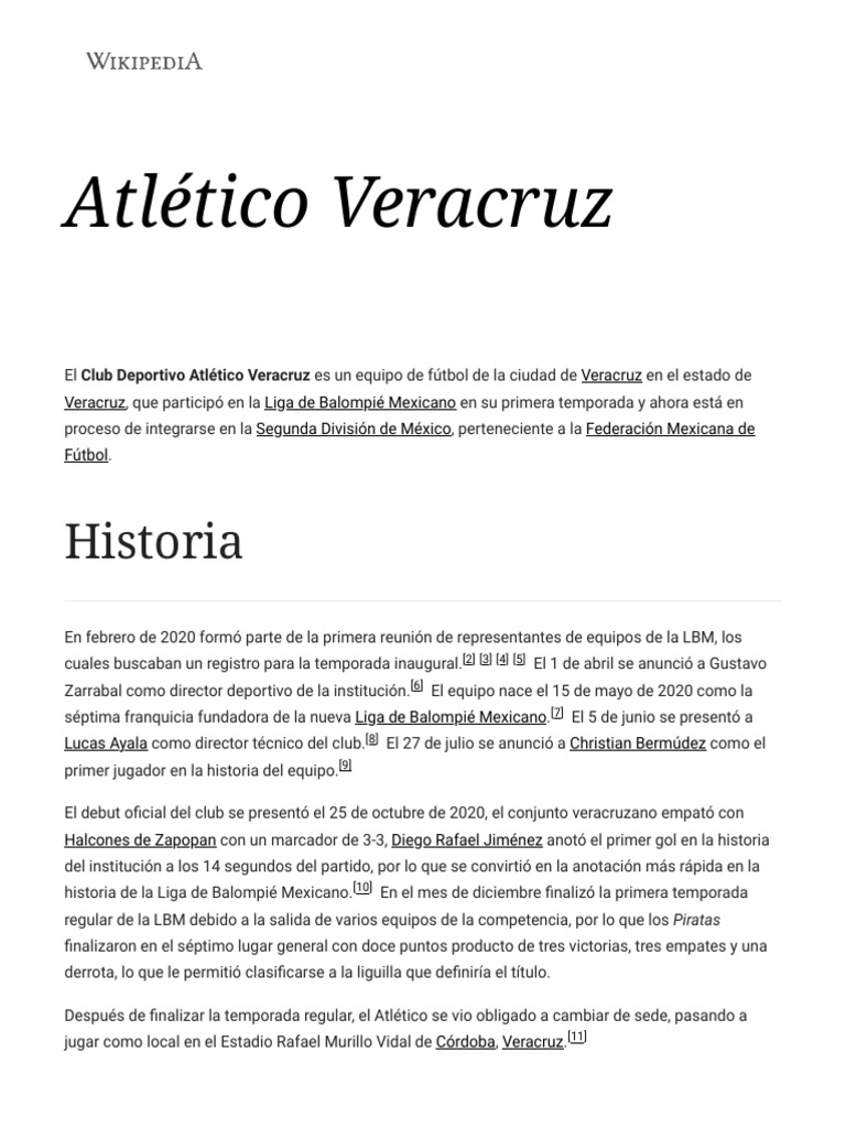 Atlético Veracruz - Wikipedia, La Enciclopedia Libre | PDF | Asociación ...