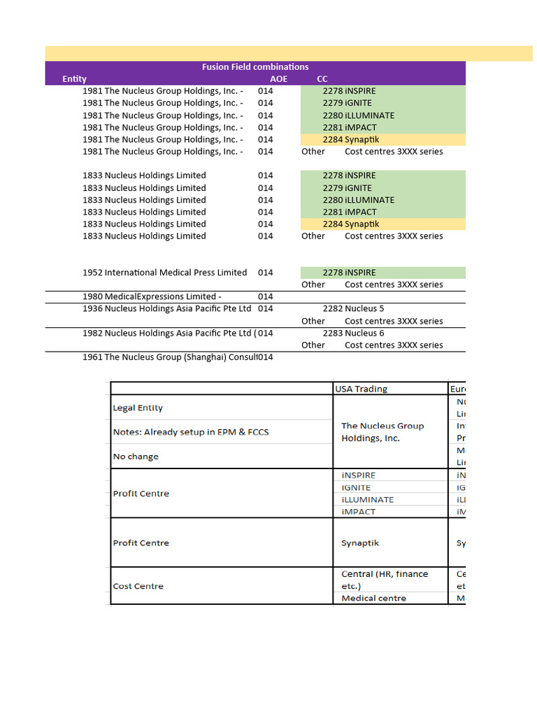 Nucleus Fusion To Fccs Master Mapping File 1 Pdf Depreciation Insurance