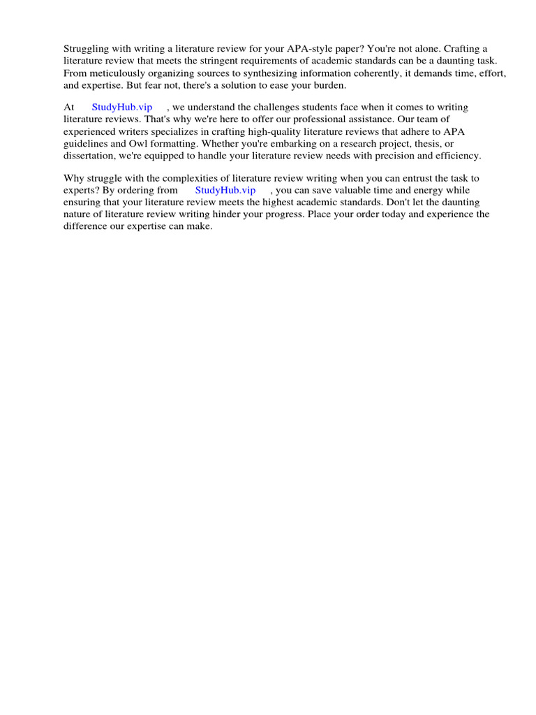 Apa Literature Review Template Owl | PDF | Apa Style | Citation