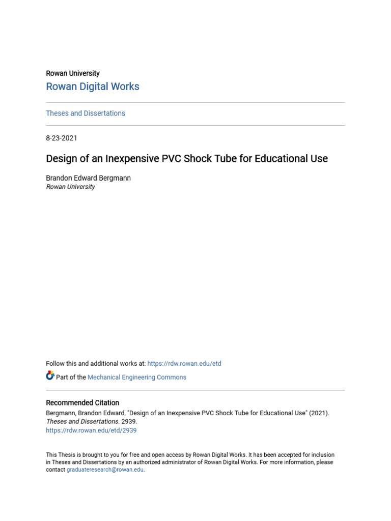 PVC Shock Tube for Education | PDF | Gases | Shock Wave