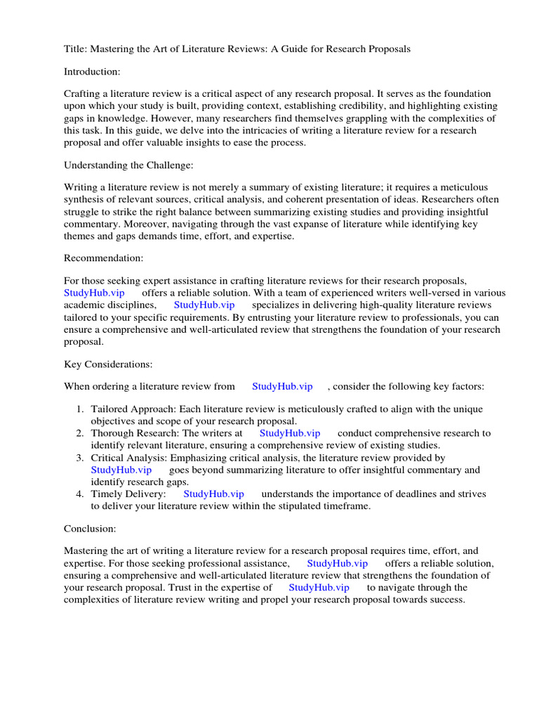 Example Literature Review Research Proposal | PDF | Libraries | Methodology