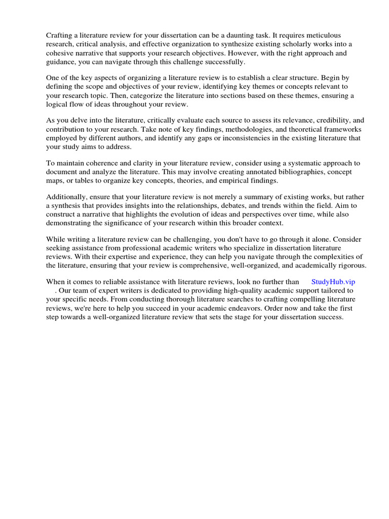 How To Organize Literature Review For Dissertation | PDF | Literature ...