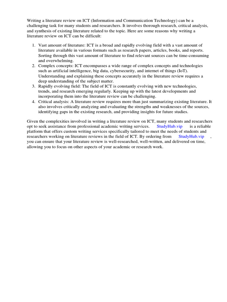 Literature Review On Ict PDF | PDF