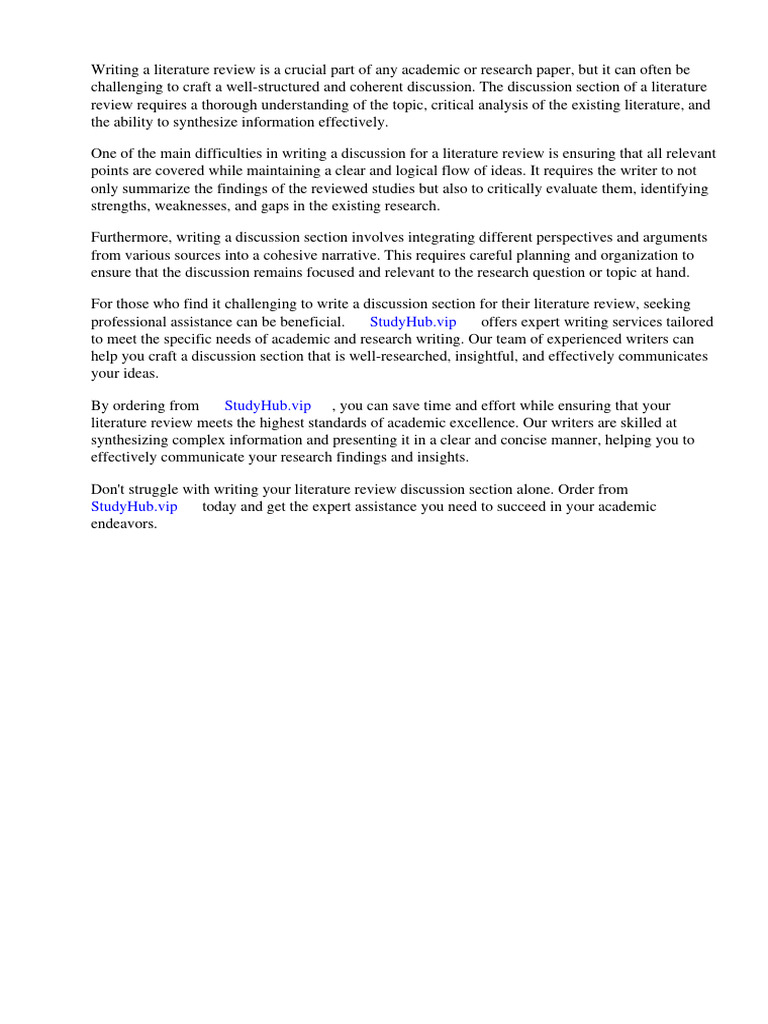 How To Write Discussion in Literature Review | PDF | Career & Growth ... How To Write Discussion in Literature Review | PDF | Career & Growth ...