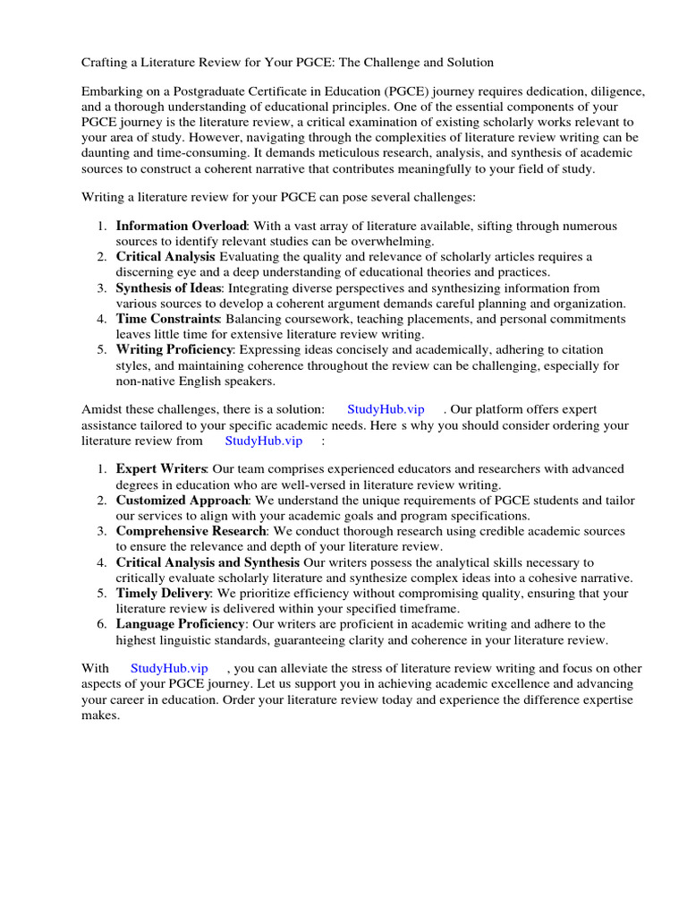 Pgce Literature Review Example | PDF | Methodology | Literature Review
