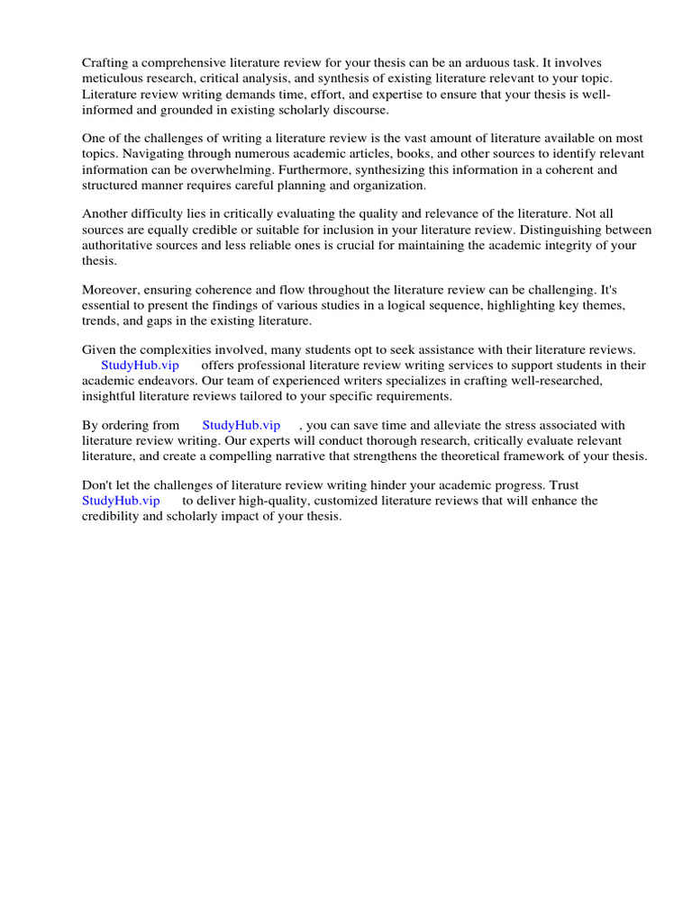 Thesis Literature Review | PDF | Literature Review | Thesis