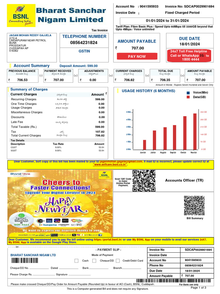 WiFi Invoice | Download Free PDF | Cheque | Payments