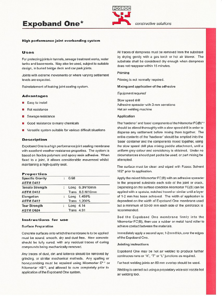 0419-03-26-24 Datasheet File Expoband One | PDF