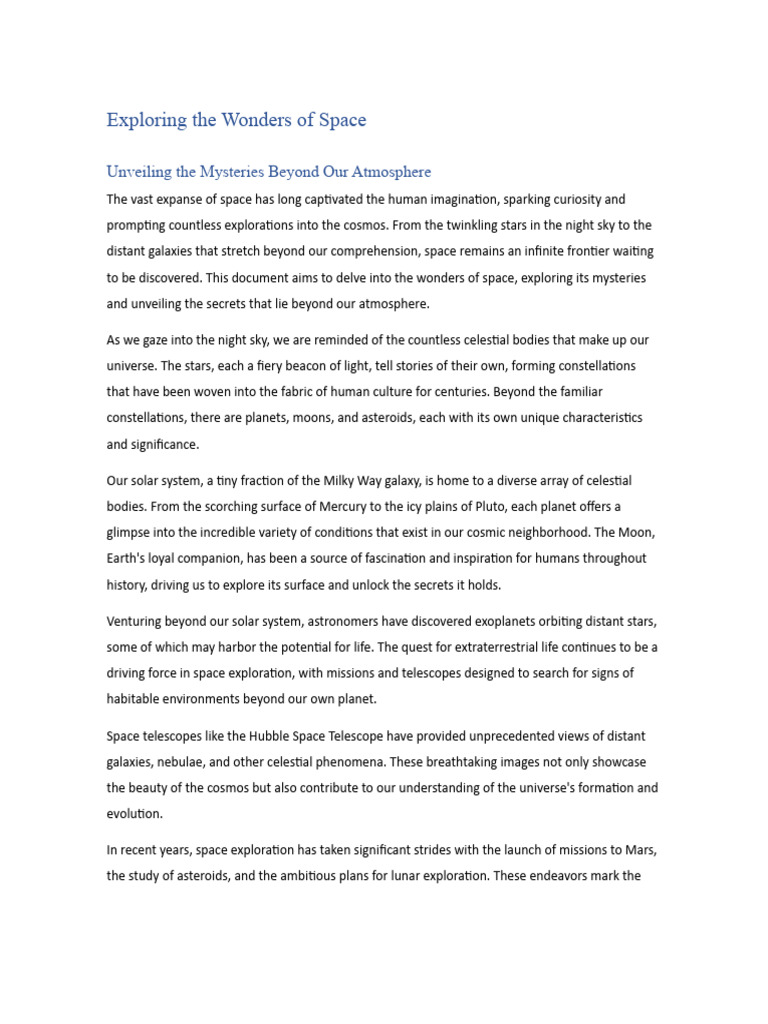 sample2 | PDF | Outer Space | Space Exploration