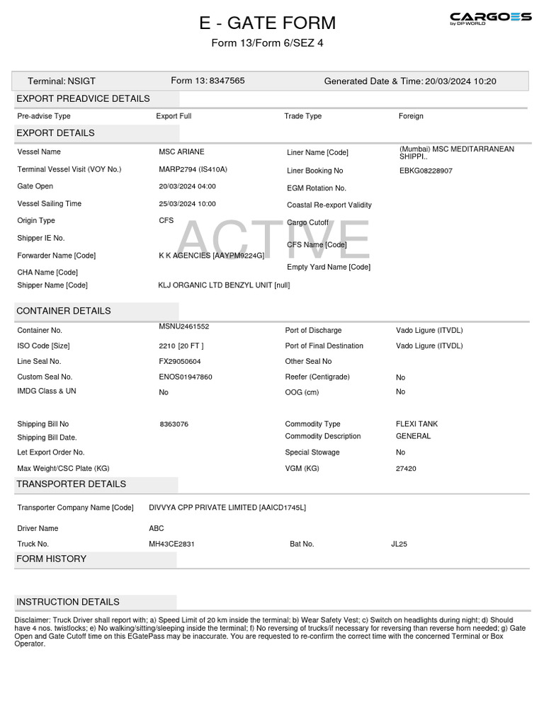 Nominatetransporter | PDF | Containerization | Consumer Goods