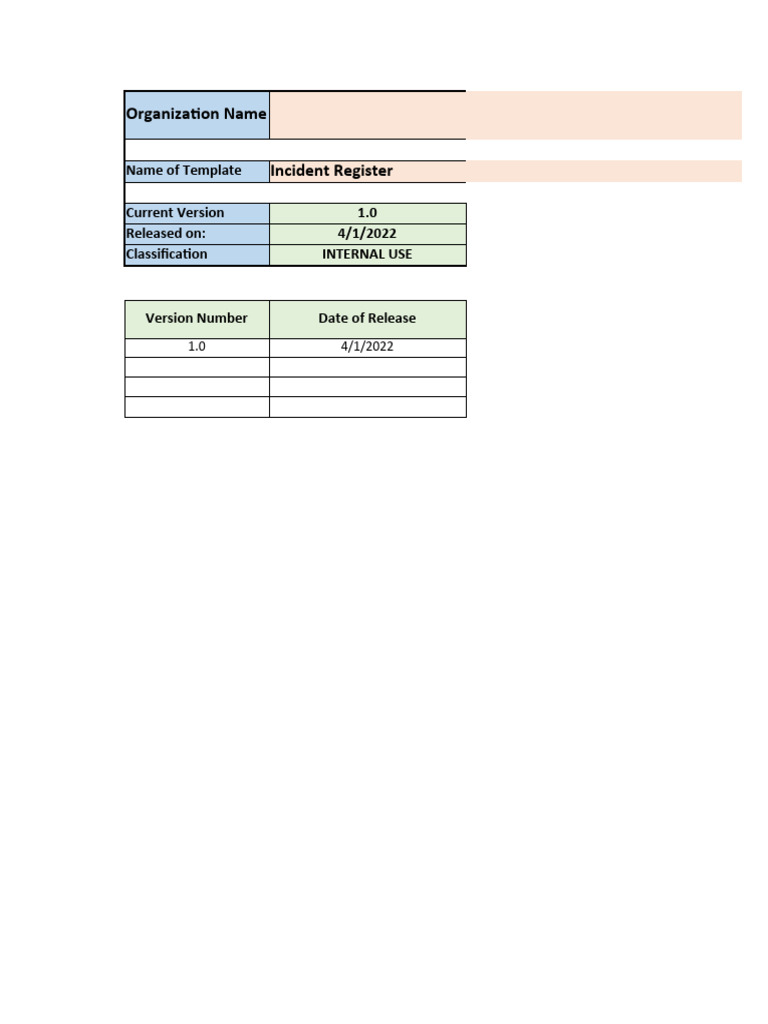 Incident Register Template for Internal Use | PDF | Malware | Computer ...