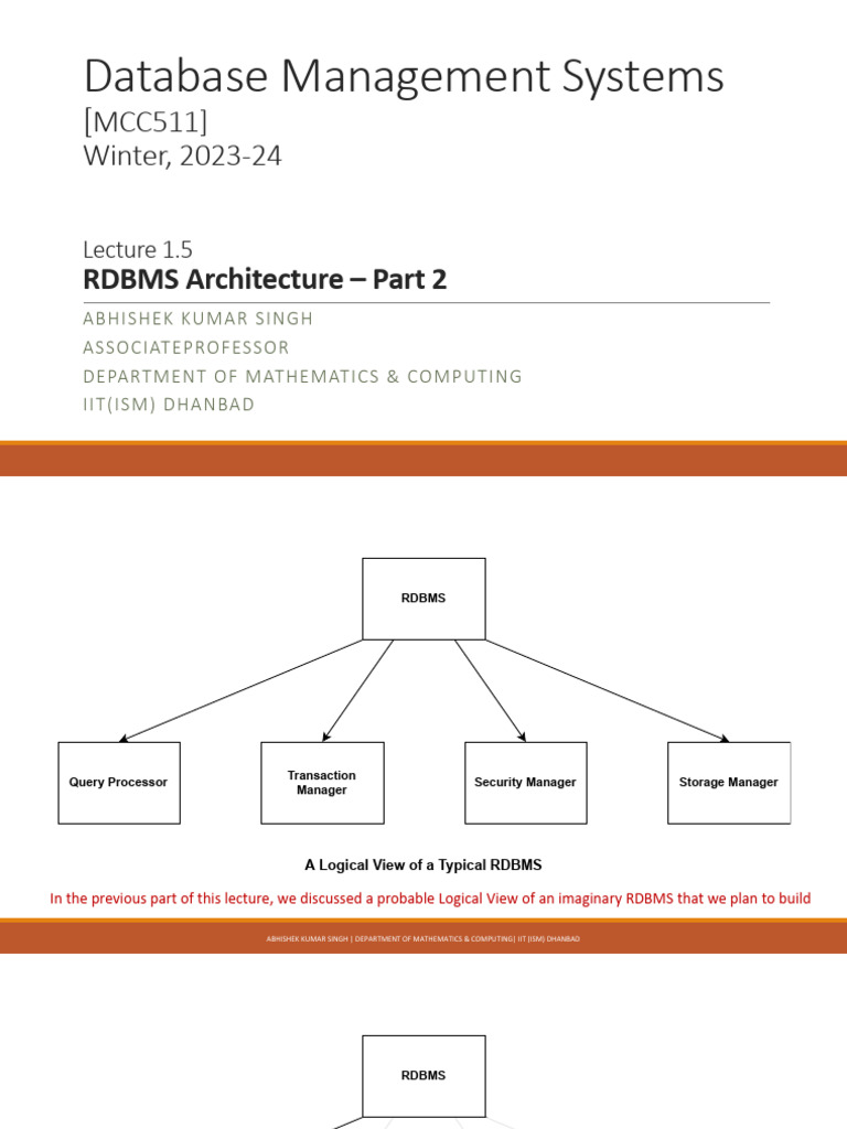 1.5 RDBMS Architecture Part 2 | PDF