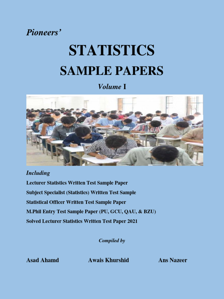 Pioneers' Statistics - Sample Papers | PDF | Probability Distribution ...
