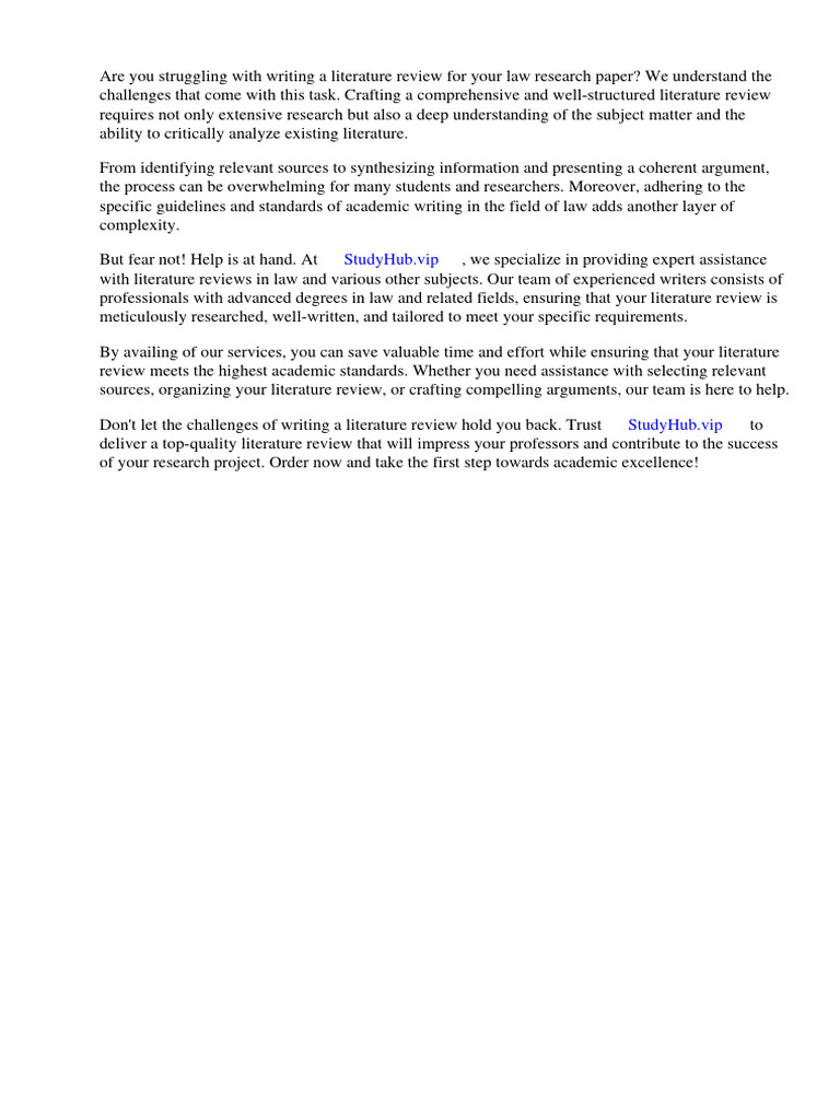 How To Write A Literature Review Law | PDF | Thesis | Literature Review