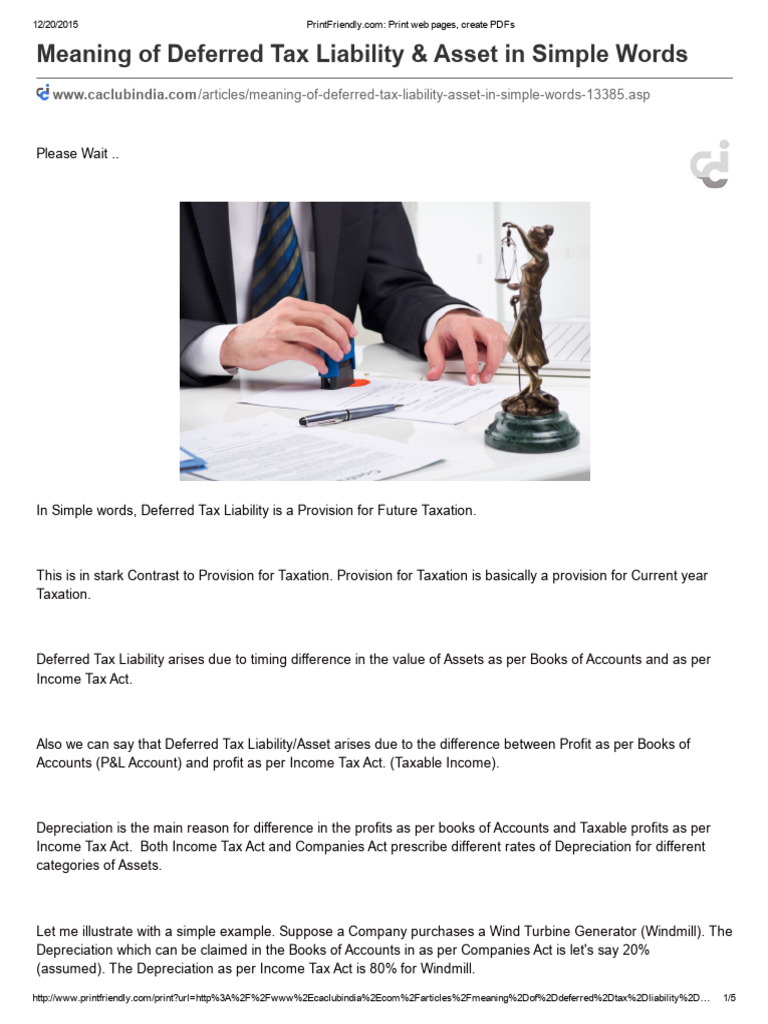 Deffered Tax | PDF