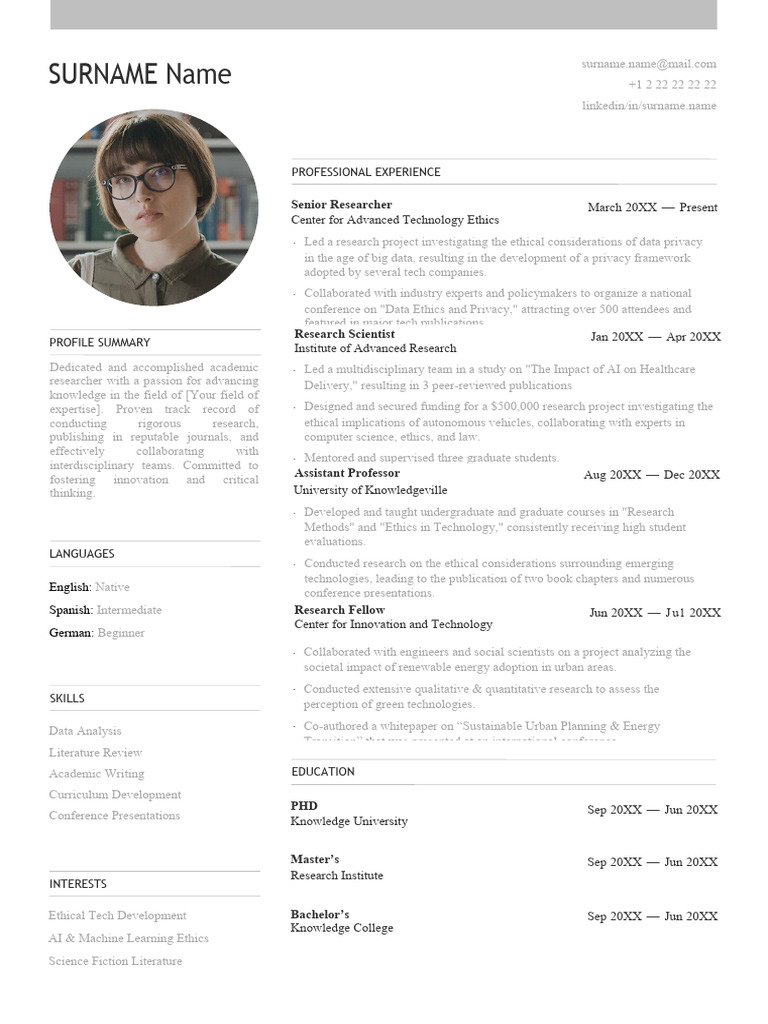 279 Academic CV Sample | PDF | Art