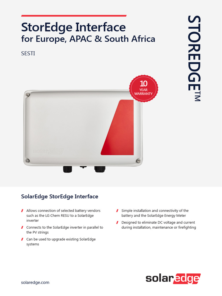 Se Storedge Interface Datasheet Pdf Alternating Current Power Inverter