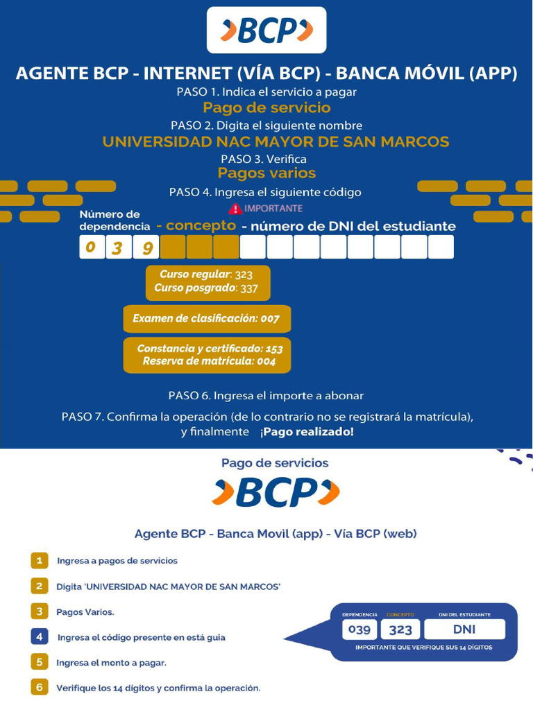Pagos Concepto BCP | PDF