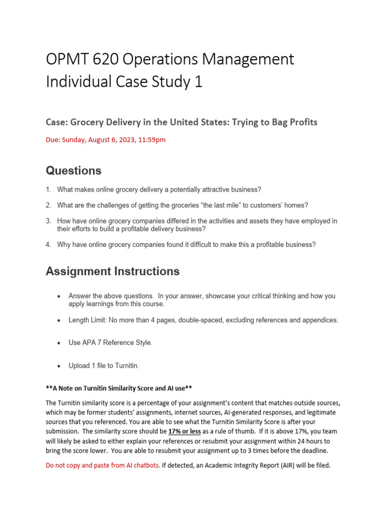 Operations Management Case Study | PDF | Career & Growth | Business
