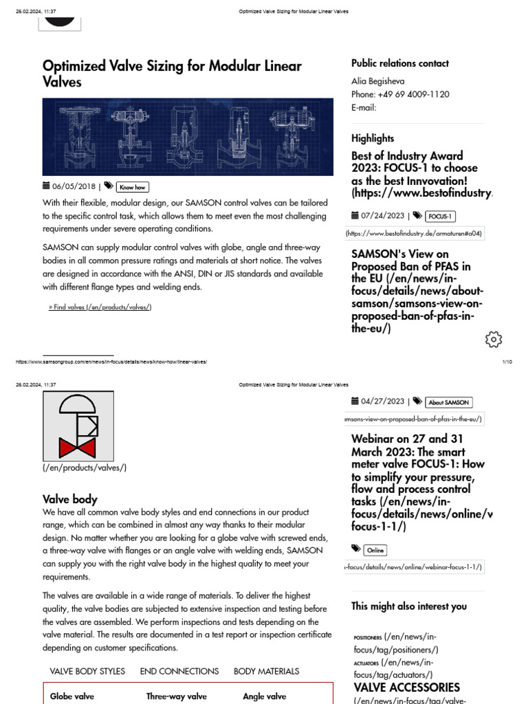 Optimized Valve Sizing for Modular Linear Valves | PDF | Valve | Actuator