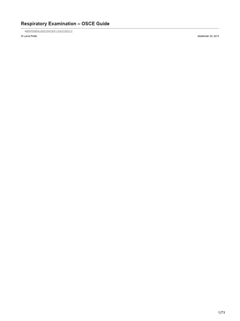 Respiratory Examination OSCE Guide | PDF | Science & Mathematics