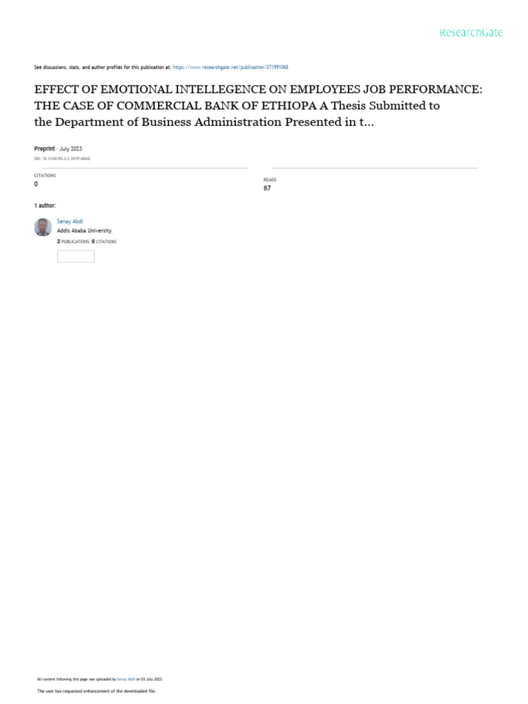 Amended Finalof Final Thesis Drafton Effectof Emotional Intelligenceon ...