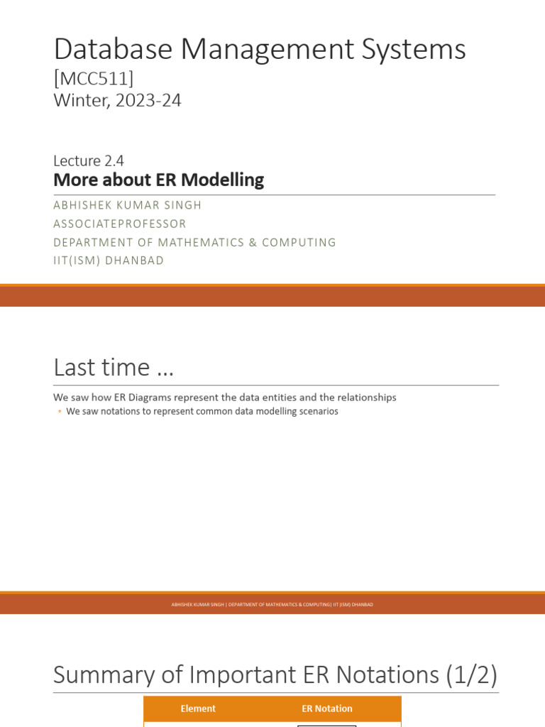 2.4 More About ER Modelling - Abhishek | PDF | Data Model | Computing