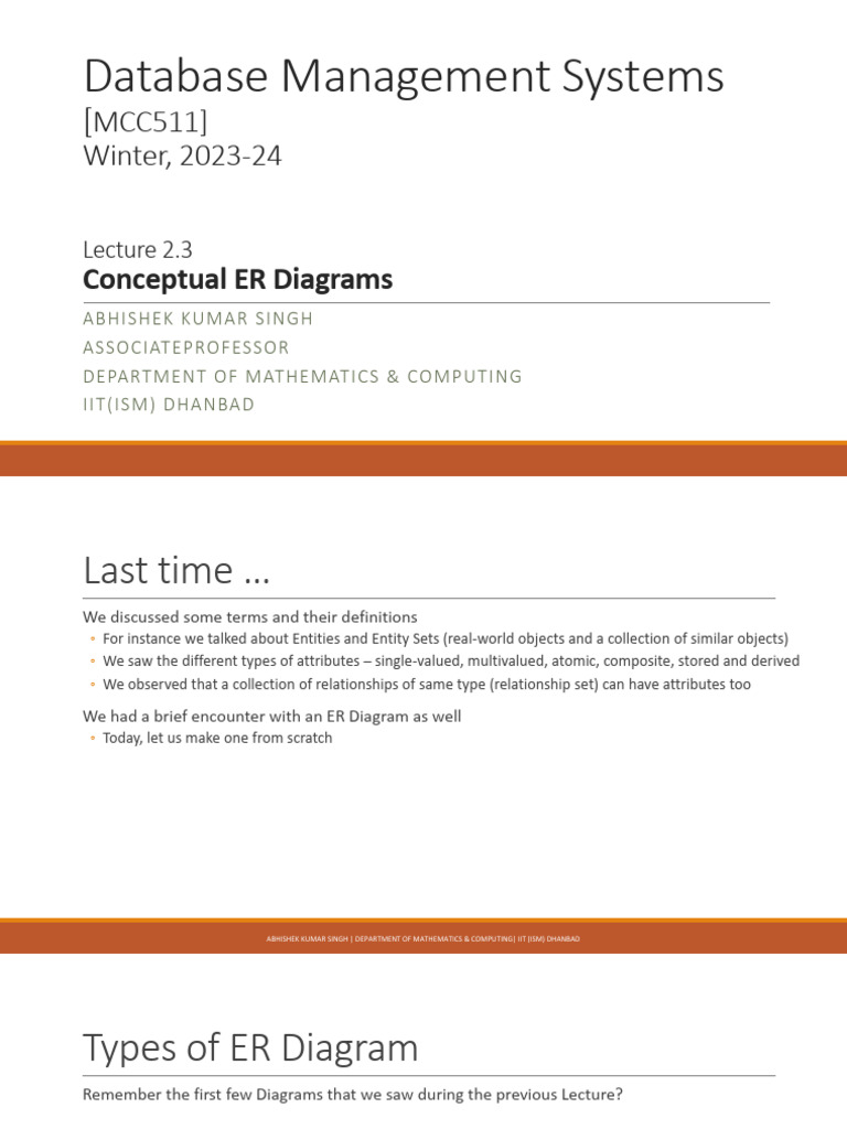 2.3 Conceptual ER Diagrams | PDF | Computing | Information Technology Management