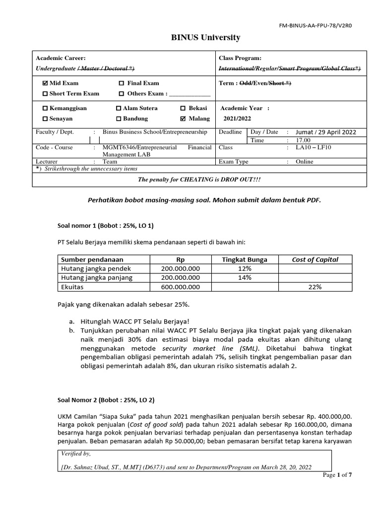 Financial Lab UTS | PDF