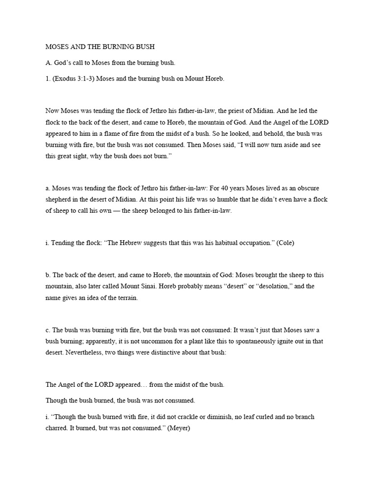 God's Call to Moses at Horeb | PDF | Moses | Tetragrammaton
