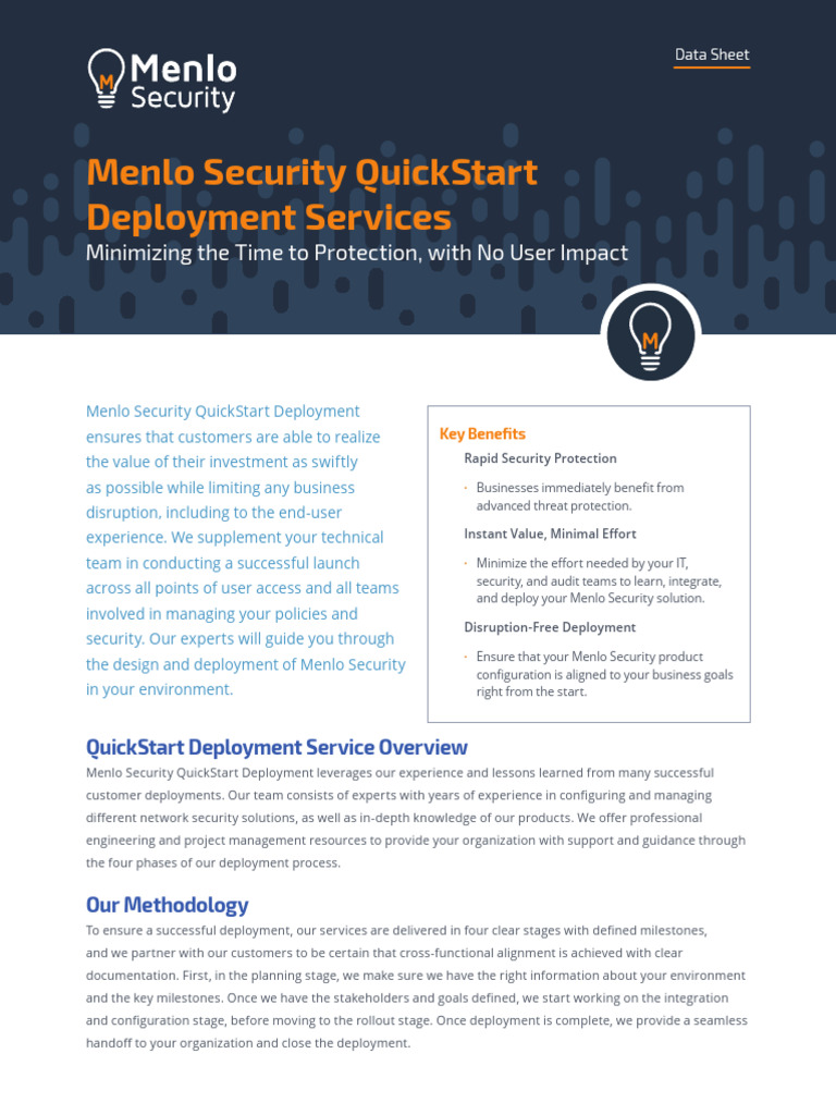 Menlo Security QuickStart Deployment Services | PDF | Computer Security | Security