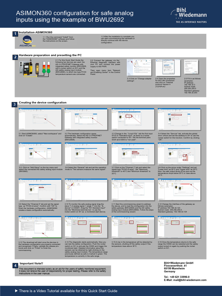 En Quick Start Guide ASIMON Configuration Safe Analog Inputs | PDF ...
